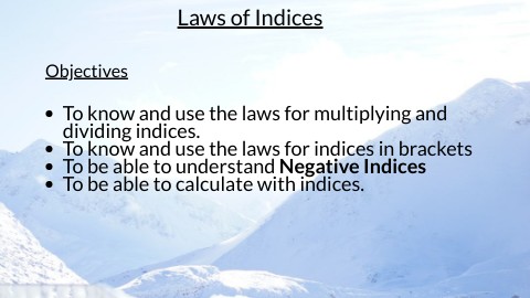 Week 14 Laws of indices
