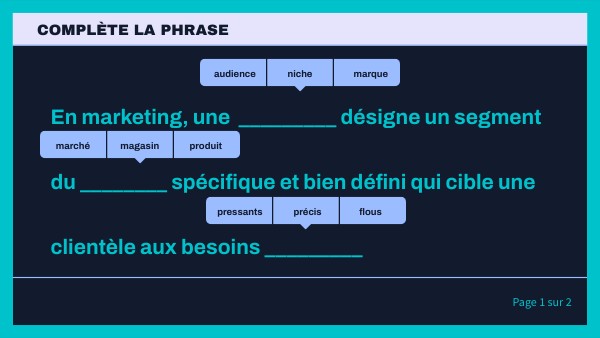 Compléter la phrase