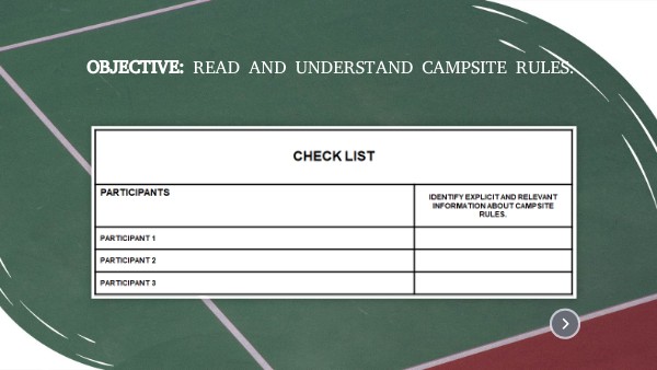 CAMPSITE RULES | Genially