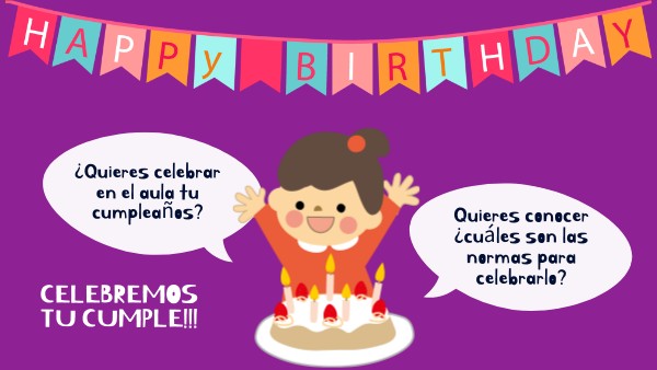 Celebraciones de cumple en el aula | Genially