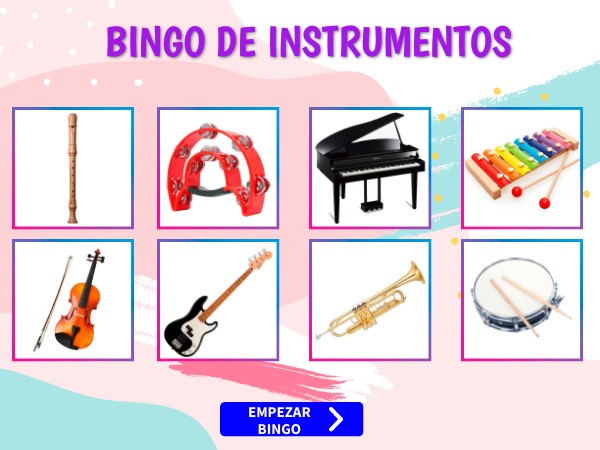 Copia - BINGO DE INSTRUMENTOS MUSICALES