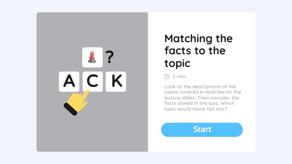 Land Law: matching topics | Genially