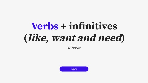 verbs + infinitives | Genially