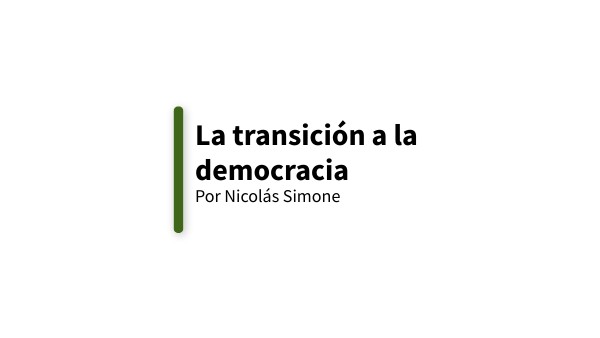 La transición a la democracia