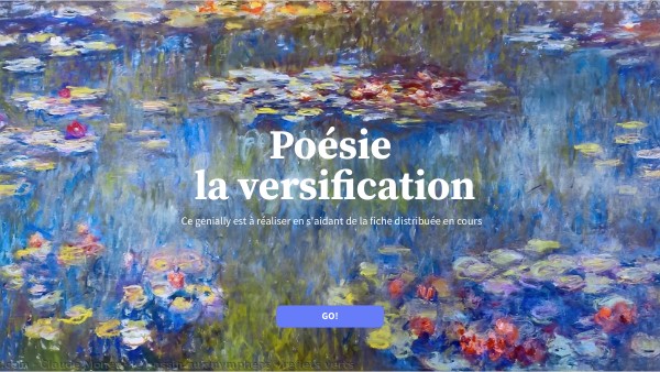 fiche 1 versification | Genially