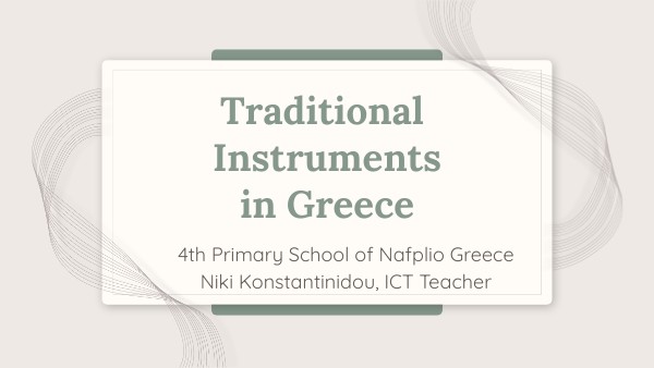 Traditional Instruments in Greece Erasmus KA2