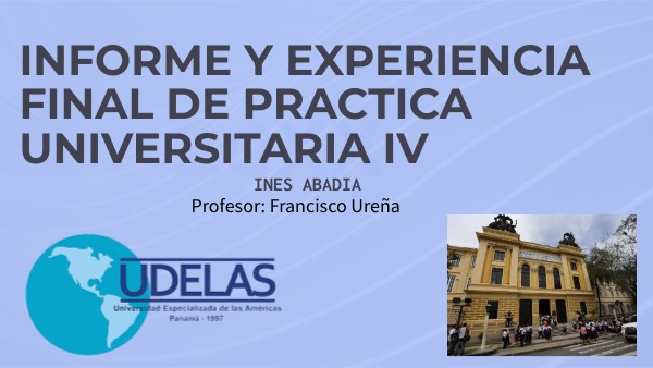 Informe De Practica Universitaria IV