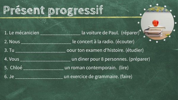 EXERCICE PRÉSENT PROGRESSIF | Genially