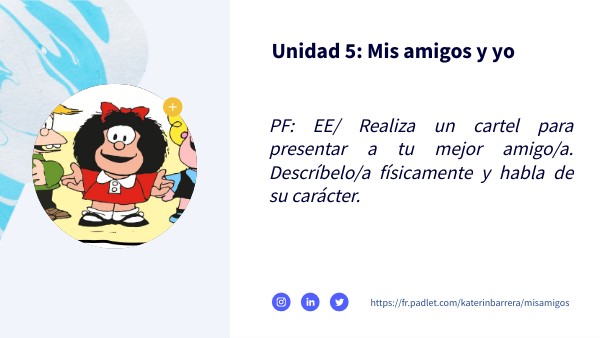 INFO Unidad 5: Mis amigos y yo