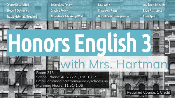 Honors English 3 Syllabus