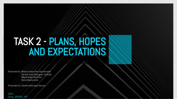 Task 2 - Plans, Hopes and Expectations | Genially