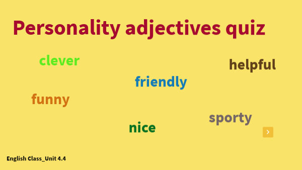 Personality adjective quiz | Genially