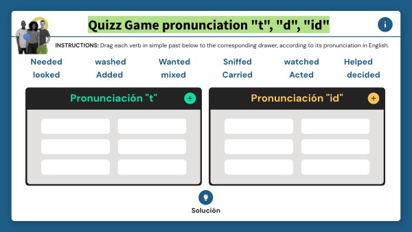 Juego de pronunciación verbos regulares | Genially