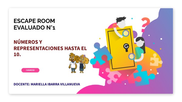 ESCAPE ROOM NÚMEROS HASTA EL 10 EVALUADO N°1