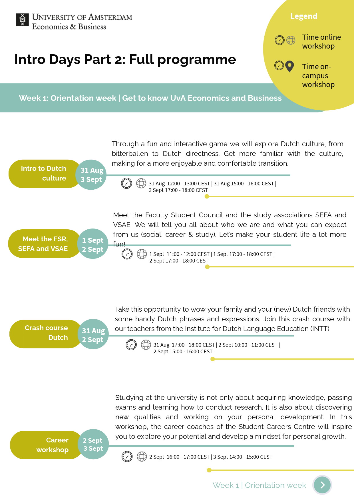 Intro Days Pt. 2 Full Programme