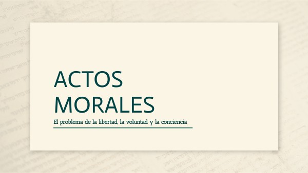Los actos morales