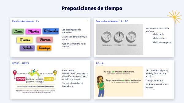PREPOSICIONES DE TIEMPO | Genially
