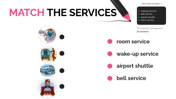 Vocabulary: hotel services | Genially