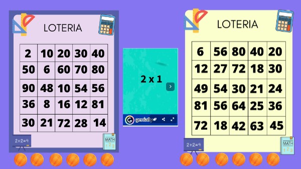 LOTERÍA TABLAS DE MULTIPLICAR