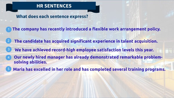 PRESENT PERFECT HR