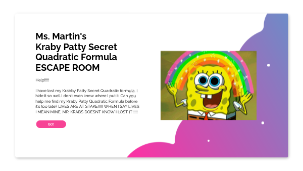 Quadratic Formula Escape Room | Genially