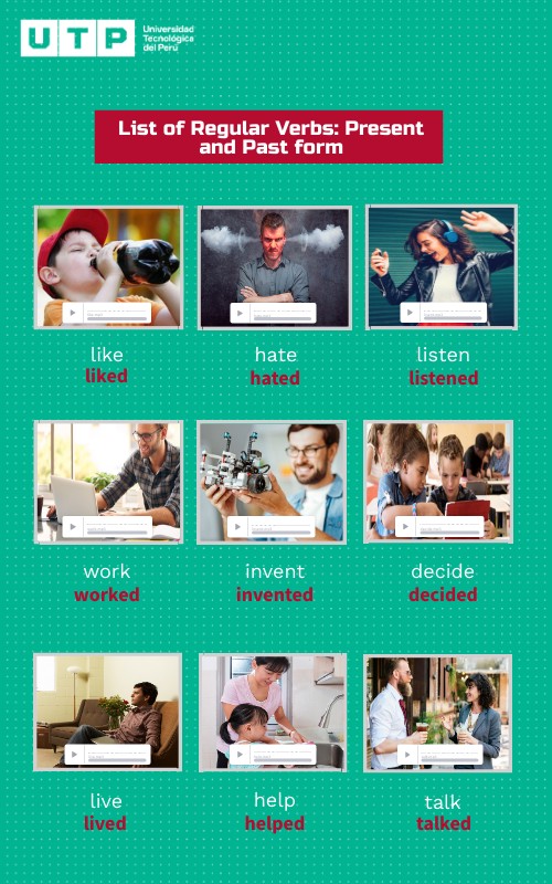 List of Regular Verbs: Present and Past form | Genially