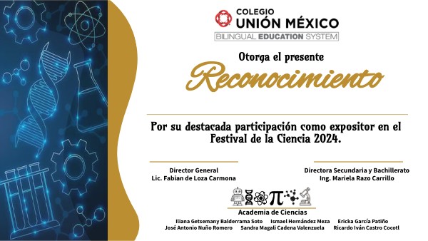 Reconocimiento festival de la ciencia 2024
