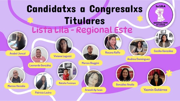 Candidatxs a Congresalxs Lista Lila