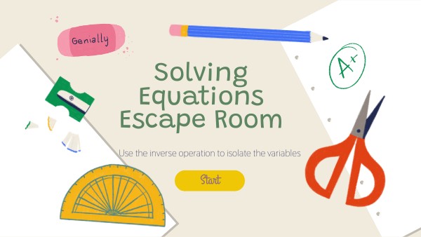 Solving Equation Escape Room | Genially