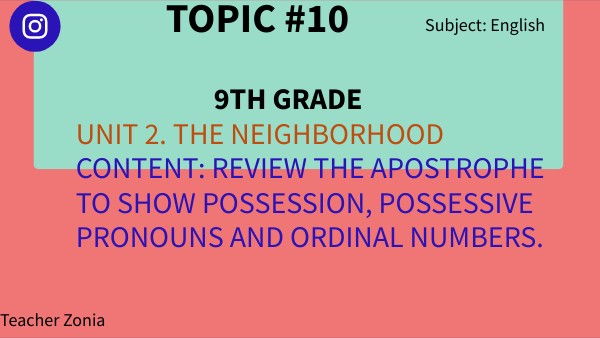 POSSESSION, ORDINAL NUMBERS AND PROFESSIONS | Genially