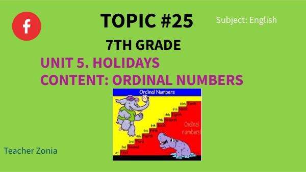 ORDINAL NUMBERS | Genially