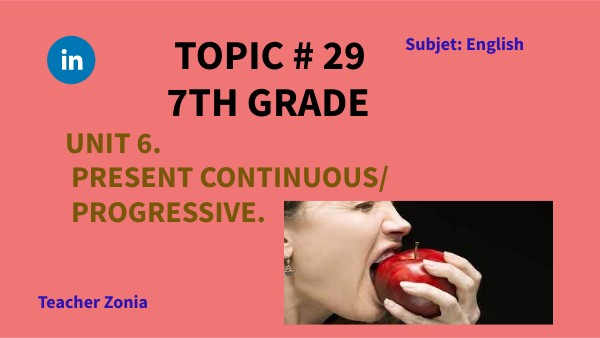 PRESENT CONTINUOUS/PROGRESSIVE