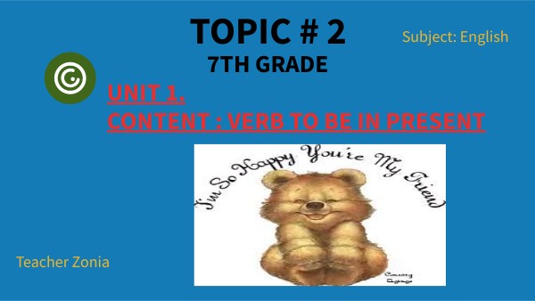 VERB TO BE IN PRESENT | Genially