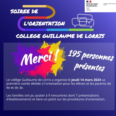 bilan soirée orientation 2024 | Genially