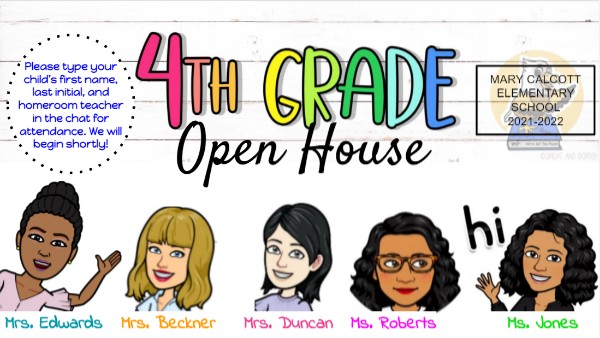 Copy - 4th Grade Open House 2020-2021