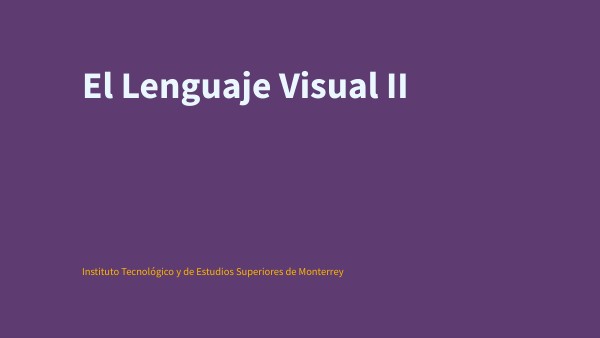 Lenguaje Visual II