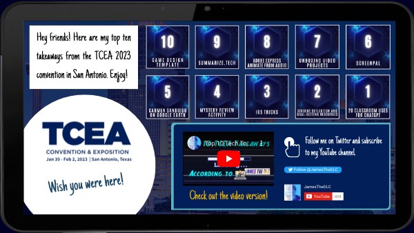 TCEA 2023 Top 10 | Genially