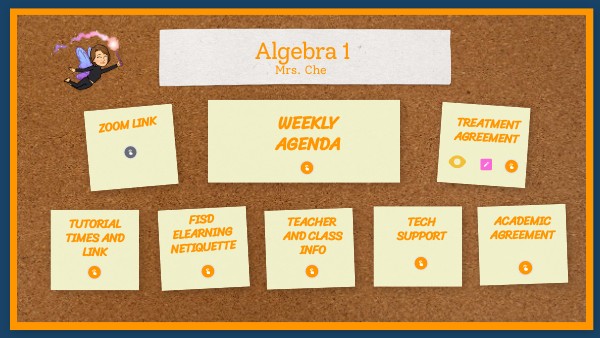 Algebra 1 Info Board
