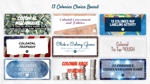 Colonial Choice Board | Genially