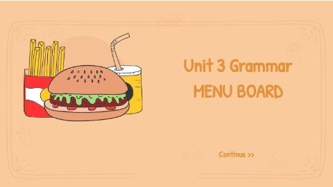 Unit 3 Grammar Menu Board 2024
