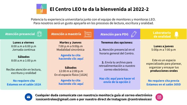 Horarios del Centro LEO