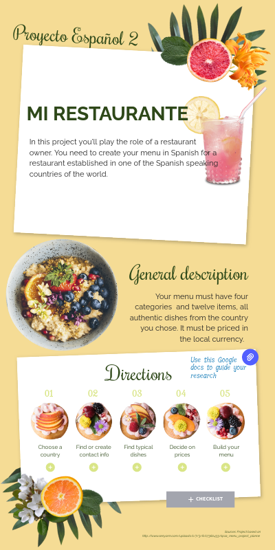 Proyecto Español 2 MI RESTAURANTE | Genially