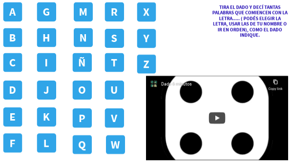 TIRA EL DADO Y DECI TANTAS PALABRAS