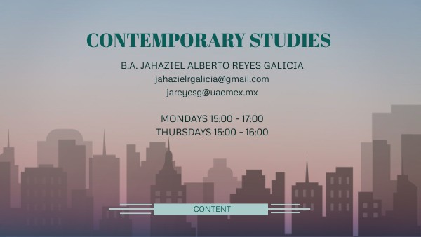 INTRODUCTION CONTEMPORARY STUDIES