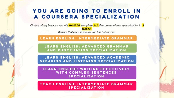 Activity 3 - Choose your Specialization