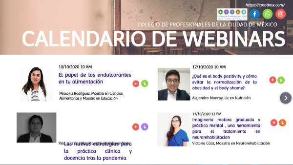 Calendario Webinars Octubre | Genially