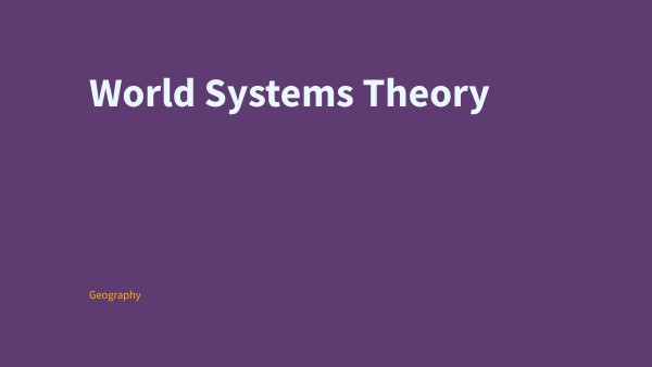 world system theory | Genially