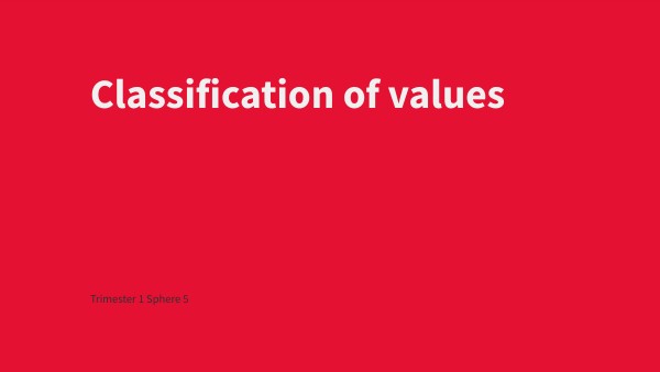 Classification of values