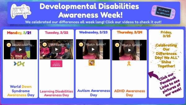 We Celebrated Developmental Disabilities Awareness Week!