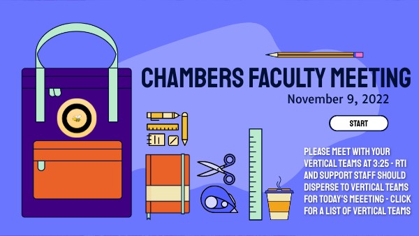 Chambers Faculty Meeting - November | Genially